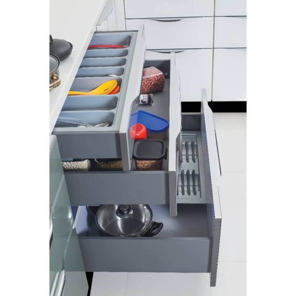 Tandem Slim Drawer Box System with Load Capacity Upto 45 Kg (Grey, 20 Inch ) - My INterio